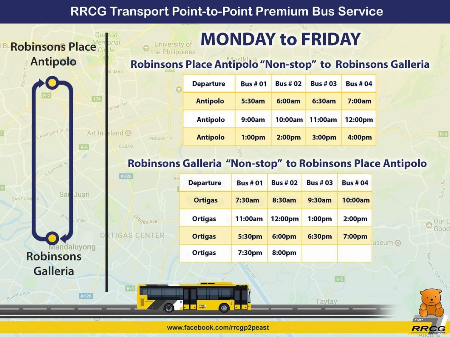 P2P bus parked in Robinsons Antipolo - MNLToday.ph